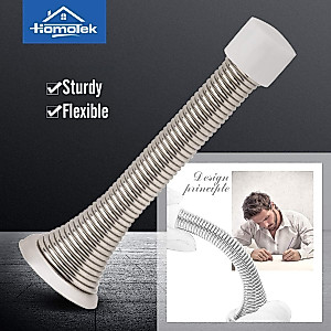 HOMOTEK 30 Pack Spring Door Stopper with Rubber Bumper Satin Nickel 3-1/8" Flexible Spring Heavy Duty Wall Door Stop Low Mounted Door Bumper for Home (Satin Nickel)