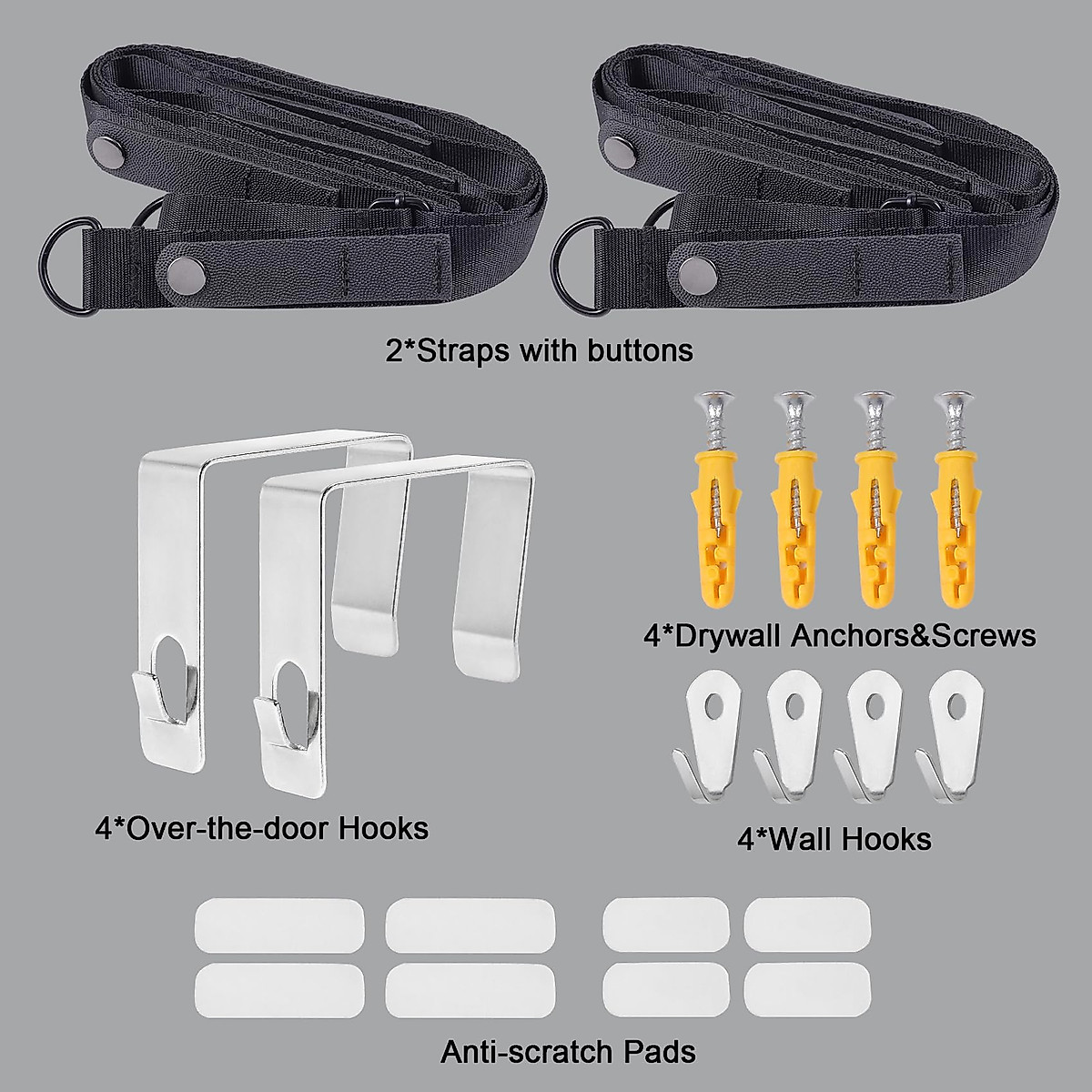 Vigorwise Hat Rack, Hat Racks for Baseball Hats, Hat Organizer for Closet Door, over the Door Hat Rack, Hat Organizer with Buttons Adjustable Hat Racks Hold 18 Snap Back Hats, Never Fall Off