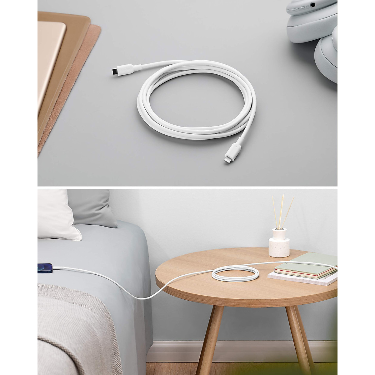 Anker USB C to Lightning Cable, Powerline II [10ft, 2-Pack, MFi Certified] Extra Long Charging Cord for iPhone 13 13 Pro 12 Pro Max 12 11 X XS XR 8 Plus, AirPods Pro, Supports Power Delivery (White)