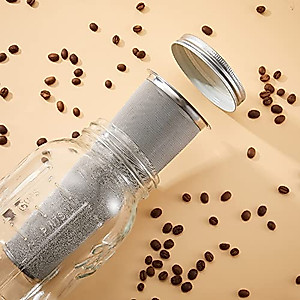3 Pieces Cold Brew Coffee Filter 2 Quart Stainless Steel Filter Coffee Tea Infuser Coffee Strainer Mason Canning Jar Mesh Coffee Filter for Wide Mouth Mason Canning Jar and Iced Tea Maker
