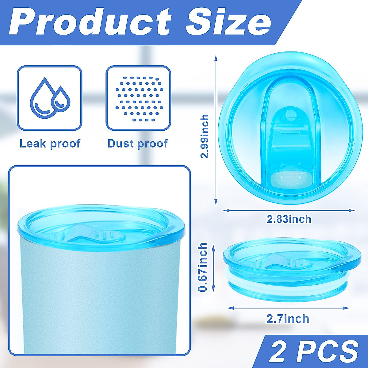 2 Pcs 20 oz Skinny Replacement Lids Tumbler Replacement Lids Plastic Splash Resistant Lids Covers Spill Proof Skinny Tumbler Lid Cup Covers for Mouth Tumbler Cooler Cup (Green, Light Blue)