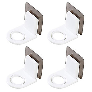 4 Pieces Shampoo Holder Hook Self-Adhesive Wall Mounted Bathroom Bottle Holder Shower Gel Shampoo Hand Washing Hook Shower Gel Bottle Holder Shower Gel Bottle Hook for Shower Kitchen Bathroom, White
