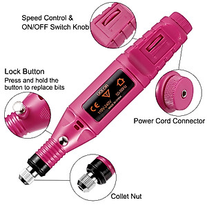 Uolor Electric Corded Hand Drill Kit, Electrical Pin Vise Set with 17Pcs Drill Bits 10Pcs Collet and 200Pcs Screw Eye Pin for Wood Resin Plastic Polymer Clay Keychain Pendant Earring Jewelry Making