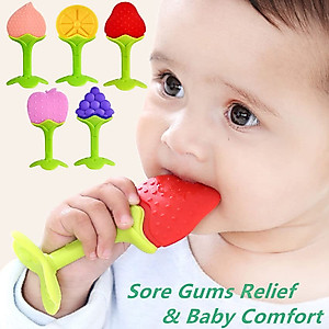 ROTK Baby Teething Toys, Freezer BPA Free Silicone Baby Teether Chew Toys, Baby Gifts for Girls Boys- Newborn Infant Toys