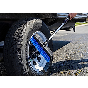 Harper 37518600 6-Piece Car Wash Brush Set with Telescoping Flow-Through Handle, (3) Brush Heads, (1) Soft Hand Brush and (1) Stiff Hand Brush