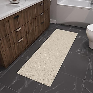 Ottomanson Indoor Solid Shag Design Rubber Back 2x5 Soft Pile Shag Runner Rug for Hallway, Entryway, Kitchen, Living Room, Bedroom, Bathroom, 20" x 59", Cream