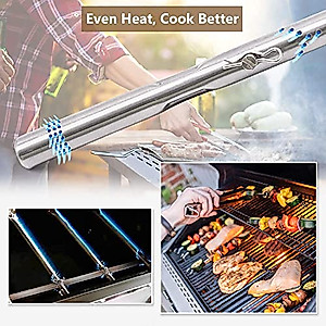 Criditpid Grill Replacement Parts for Charbroil 463344015, 463343015, 463433016, 463240015, 463432215 Gas Grill, Grill Burners, Heat Plate Shields, Crossover Tubes and Ignitors for Charbroil.