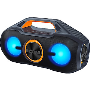 ION Audio AquaSport Max - Water-Resistant Bluetooth Stereo Speaker with Lights (Renewed)