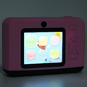 Kids Camera, 2.0in IPS Screen Display Dual Camera up to 32GB Micro Memory Card with 400mAh Battery for 3 to 12 Years Old Boys and Girls Birthday(Pink)