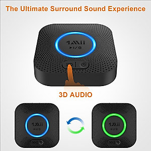 [Upgraded] 1Mii B06 Plus Bluetooth Receiver, HiFi Wireless Audio Adapter, Bluetooth 5.0 Receiver with 3D Surround aptX HD aptX Low Latency for Home Music Streaming Stereo System