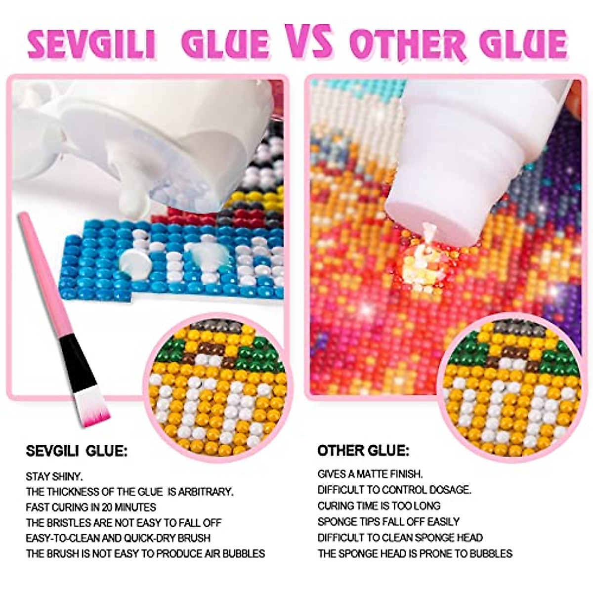 Diamond Painting Sealer Kits 240ML with Brushes, Diamond Art Sealer Puzzle Glue Diamond Painting Accessories and Tools,Diamond Painting Kits for Adults (8OZ)