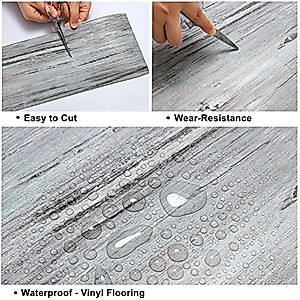 Peel and Stick Floor Tile Vinyl Flooring Peel and Stick Waterproof and Durable for Bathroom and Kitchen Self-Adhesive Vinyl Plank Flooring for DIY Installation 35 x 6 inch(10 PCS)