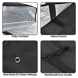 Trail maker Pizza Bags for Delivery Insulated Bag 2 Pizza Food Delivery Bag 20x20x6 Food Bag for Personal and Professional Use (Black)