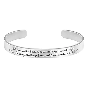 Christian Bracelets Bible Verse Jewelry Religious Hand Stamped Cuff Mantra Jewellery