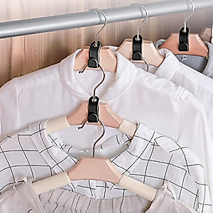 400PCS Clothes Hanger Plastic Connector Hooks Hanger Extender Clips Space Saving Cascading Hanger Organizer for Outfit Closet Velvet