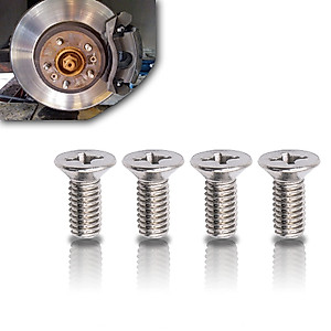 Dewkou 4 PCS Braking Disc Rotor Screws Kit, Stainless Front Rear Braking Set Bolts, Suitable for Honda Hyundai and Kia Models Best Alternative to Mazda (Silver)