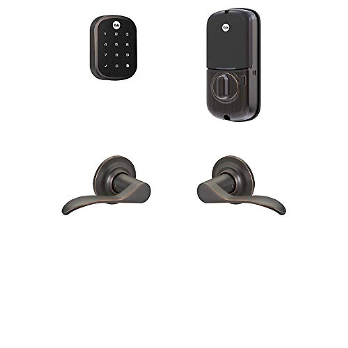 Yale Security B-YRD256-ZW-NW-0BP Yale Assure Lock SL with Z-Wave with Norwood Works with Ring Alarm, Smartthings, and Wink Smart Touchscreen Deadbolt with Matching Lever, Key-Free, Bronze