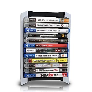 HEATFUN PS5 Game Stand, Hard and Sturdy Storage Tower Compatible with PS4/PS5/Xbox series games - Up to 12 Games