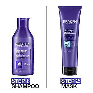 Redken Blondage Icy Color Depositing Mask | Instant Customized Temporary Color | Color Tint Hair Treatment| For Blonde Hair | 8.5 Fl Oz