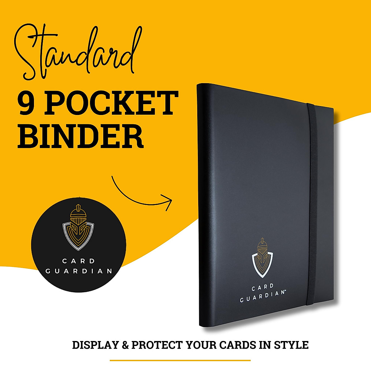 Card Guardian - 9 Pocket Trading Card Album 360 Side Loading Pocket Binder for Trading Card Games TCG (Black) Compatible with Pokemon Card Binder Yugioh Cards MTG Binder Sports Card Binder