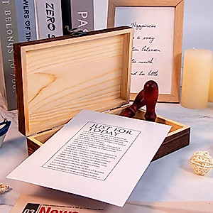 Unfinished Wooden Box with Hinged Lid, 7.8x5.1x1.96 Inches Wood Cigar Box Rectangle Keepsake Box Clasp Wood Box, Storage Box for DIY Crafts, Home Deocration, Jewelry