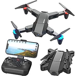 SIMREX X500 mini Drone Optical Flow Positioning RC Quadcopter with 720P HD Camera, Altitude Hold Headless Mode, Foldable FPV Drones WiFi Live Video 3D Flips Easy Fly Steady for Learning Black