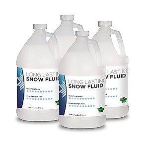 Froggy's Flakes Snow Machine Fluid, Long-Lasting Formula Snow Fluid with 75+ Feet Float/Drop, 4 Gallon Case