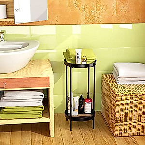 OVICAR Plant Stand Indoor Outdoor - Flower Pot Holder Metal Plant Rack Organizer , 2 Tiers Tall Planter Display Storage Shelf For Home Garden Patio Bathroom Office Living Room Balcony Corner(Black)