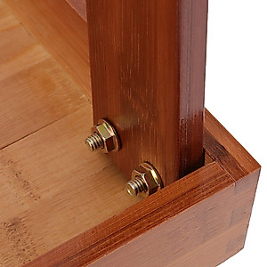 ZEONHAK 2 Pack 11 x 9 x 10 Inches Bamboo Step Stool, Bamboo Foot Stool, Bamboo Small Seat Stool for Garden, Living Room, Kitchen, Bathroom, Bedroom