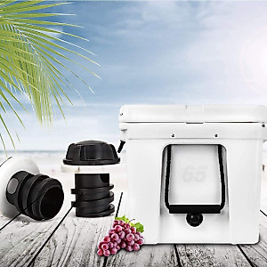 Cooler Drain Plug for Yeti Cooler Plug Replacement Accessories for Yeti, Cooler Wheels Compatible with Yeti's Line of Roadie, Tundra, and Tank Coolers Fit ORCA Coolers (Black, 2 Pack)