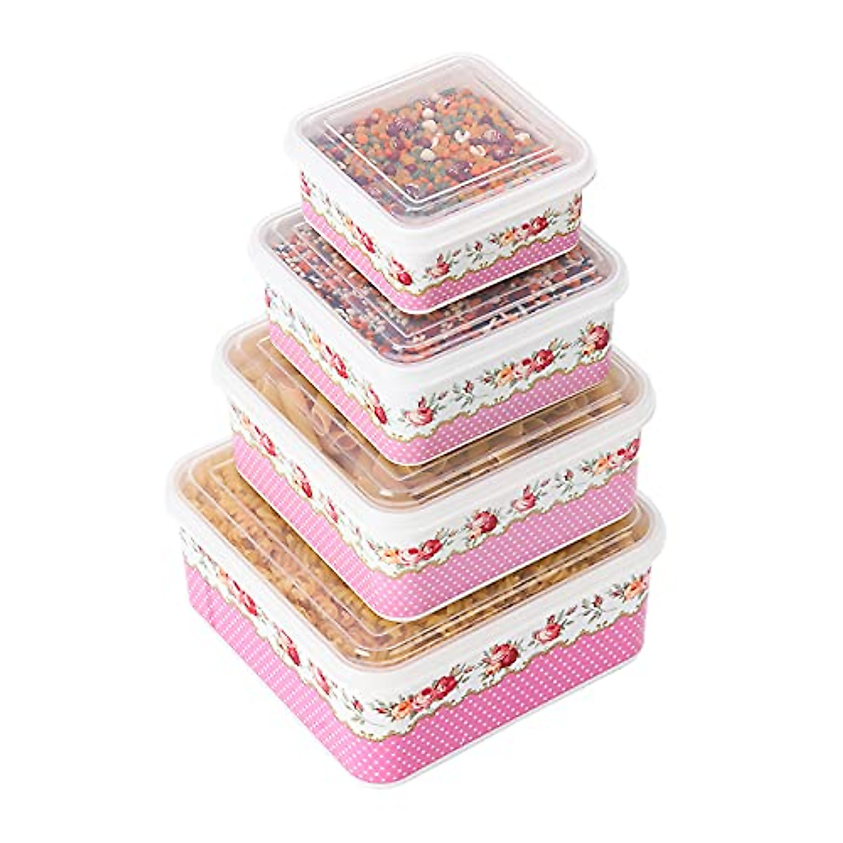 Food Containers Set of 4 with Lids Leakproof PP BPA-Free Microwaveable Food Storage Premium Heavy-Duty Quality, Freezer & Dishwasher Safe (68, 43, 24 and 10 oz.)