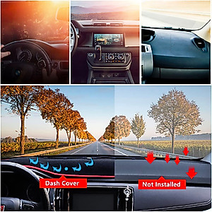 KEEGTBOX Dash Mat Cover Custom Interior Center Console Compatible with Toyota Tacoma 2016 2017 2018 2019 2020 2021 2022 Dashboard mat Cover Accessories (Red Rim)