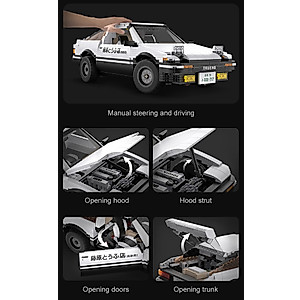 dOMOb Toyota AE86 Trueno Car Building Kit – Initial-D 25th Anniversary – Realistic Model 1:12 Car Build Blocks Set – 1324 pcs – Bricks Toys for 8+ Age Kids & Adults – for Boys, Hobbyist, Collector