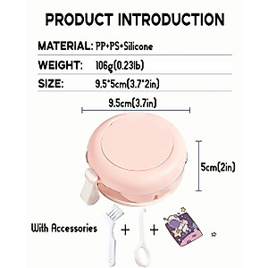 MURRI&MURRDI Retainer Case, Denture Case, Denture Bath Box with Strainer Basket, Cute Denture Holder Retainer Storage Soak Container for Travel Cleaning, Mouth Guard Case, Braces cleaner Cup (B Pink)