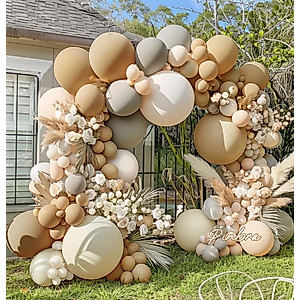 Neutral Balloon Boho Nude Double Stuffed Beige Cream Tan Balloons Balloon Garland Blush Ivory White Sand Balloon Arch Kit for Baby Shower Gender Reveal Bridal Shower Birthday Wedding Party Decorations