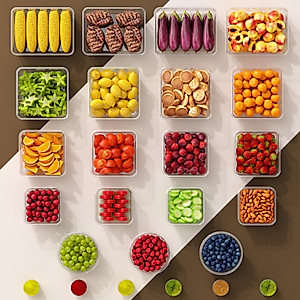 KEMETHY 50 PCS Food Storage Containers with Lids Airtight, Extra Large to Small Containers-Total 581.2oz, Kitchen Organization, Stackable, BPA-Free, Leak-Proof, Labels & Marker Pen