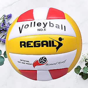 BESPORTBLE Standard Volleyball PU Volleyball Soft Sport Ball for Training Games Outdoor Red
