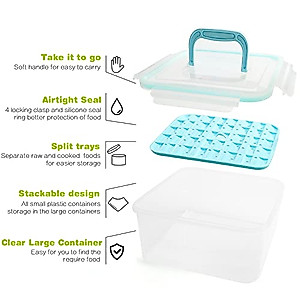 Food Storage Container with Lid Airtight, with 6 Individual BPA-Free Plastic Food Containers for Pantry Fridge Organization and Storage, Reusable Stackable Meal Prep Containers, Dishwasher Safe