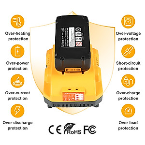 20v Max Battery Replacement for Dewalt 20V 6.0Ah Battery 2Pack with DCB112 Battery Charger Station for DCB201 DCB204 DCB205 DCB206 DCB120
