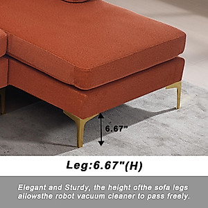 Hdxdkog L-Shaped Sectional Sofa with Pull-Out Bed 72" Sleeper Sofa Bed with Storage Chaise Lounge and Pocket, Upholstered Corner Couch for Living Room Home Office (Orang-L)