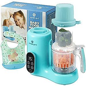 Amplim Baby Food Maker for Nutritious Homemade Meals | 11-in-1 Processor with Steam, Blend, Puree, Grinder, Chopper, Juicer, Defroster, Reheater, Cooker, Meal Station, and Bottle Sanitizer and Warmer