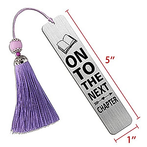 DYJYBMY On to The Next Chapter, Metal Bookmark, Engraved Bookmark, Teacher Gift, Book Club Gifts, Wedding Party Gift, Gift for Women Men Book Lover Friends Librarian