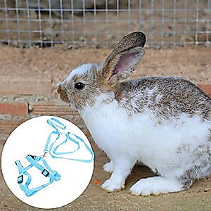 Balacoo Rabbit Harness, Adjustable Bunny Harness Leash Nylon Strap Small Animals Pet Accessories for Outdoor Walking (Random Color)