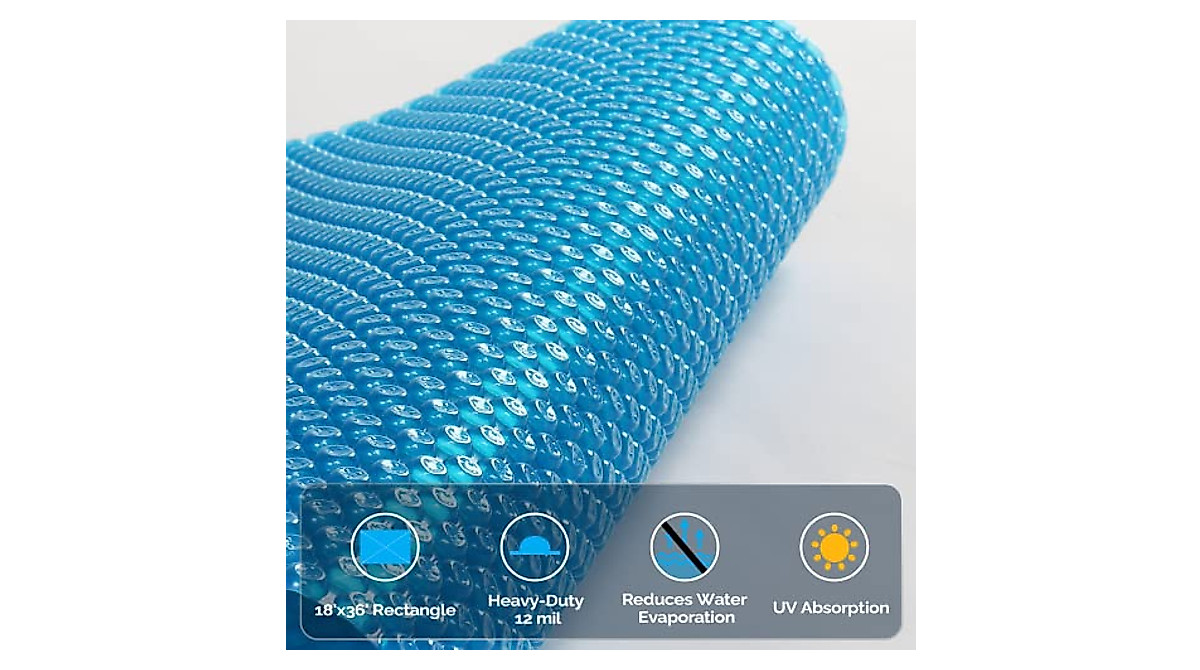 VINGLI 12Mil Solar Pool Cover 18x36 ft for Inground & Above-Ground Pools