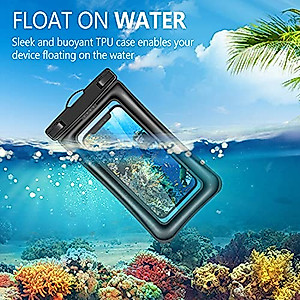 v-Golvin Floating Universal Waterproof Phone Pouch, IPX8 Cellphone Dry Bag Waterproof Case for iPhone 13 12 11 Pro Max SE 2020 XS Max XR X 8 7 6s Plus S10 S9 S20 S21 Note 20/10 Up to 7 inches -2 Pack