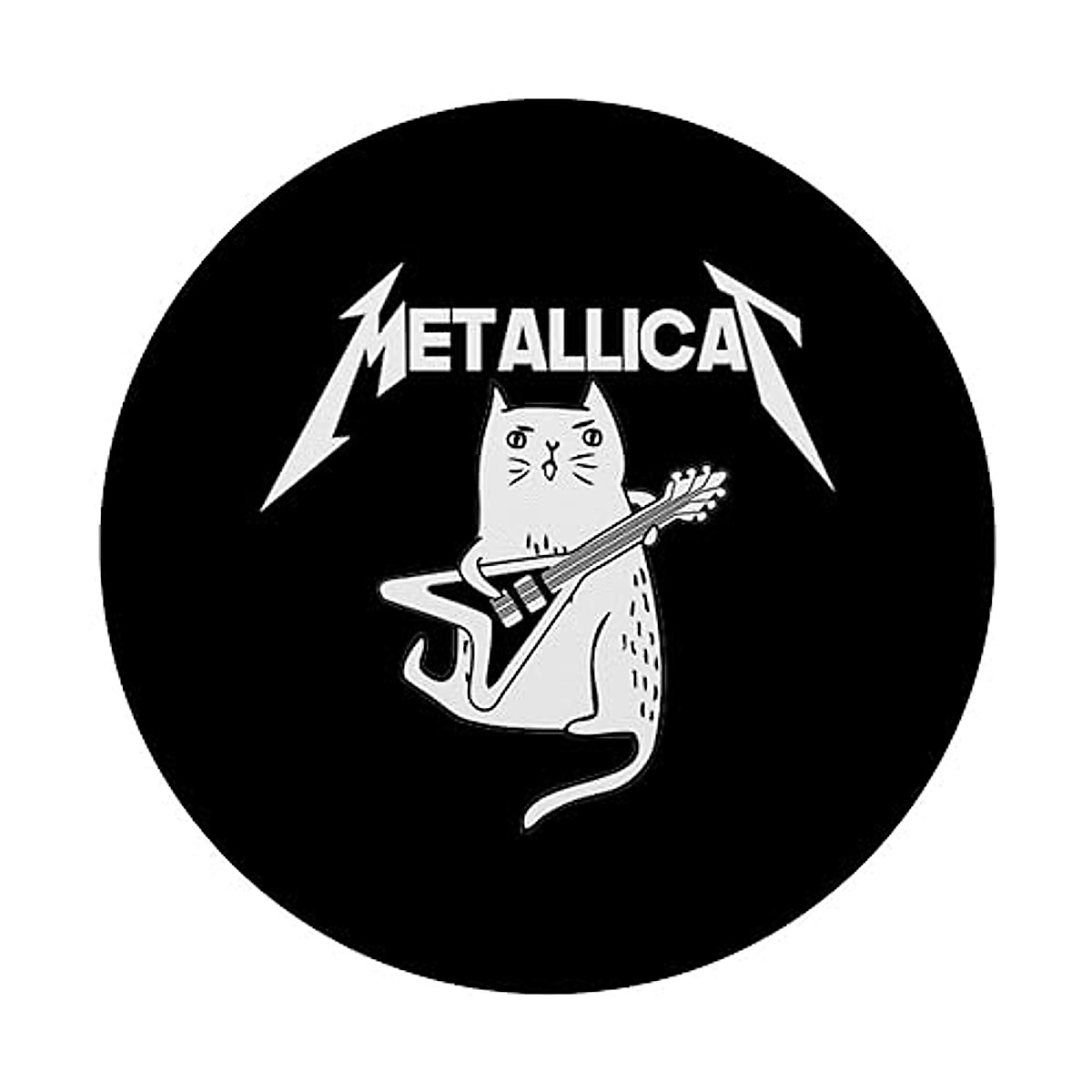 Mettalicat Rock Band Guitar Funny Christmas Gift PopSockets PopGrip: Swappable Grip for Phones & Tablets PopSockets Standard PopGrip