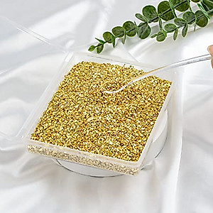 WANDIC Crushed Glass, 200 Grams 2-4mm Gold Crushed Broken Glass, Irregular Metallic Chips Fillers Sprinkles for Resin Crafts, Nail Art, Painting