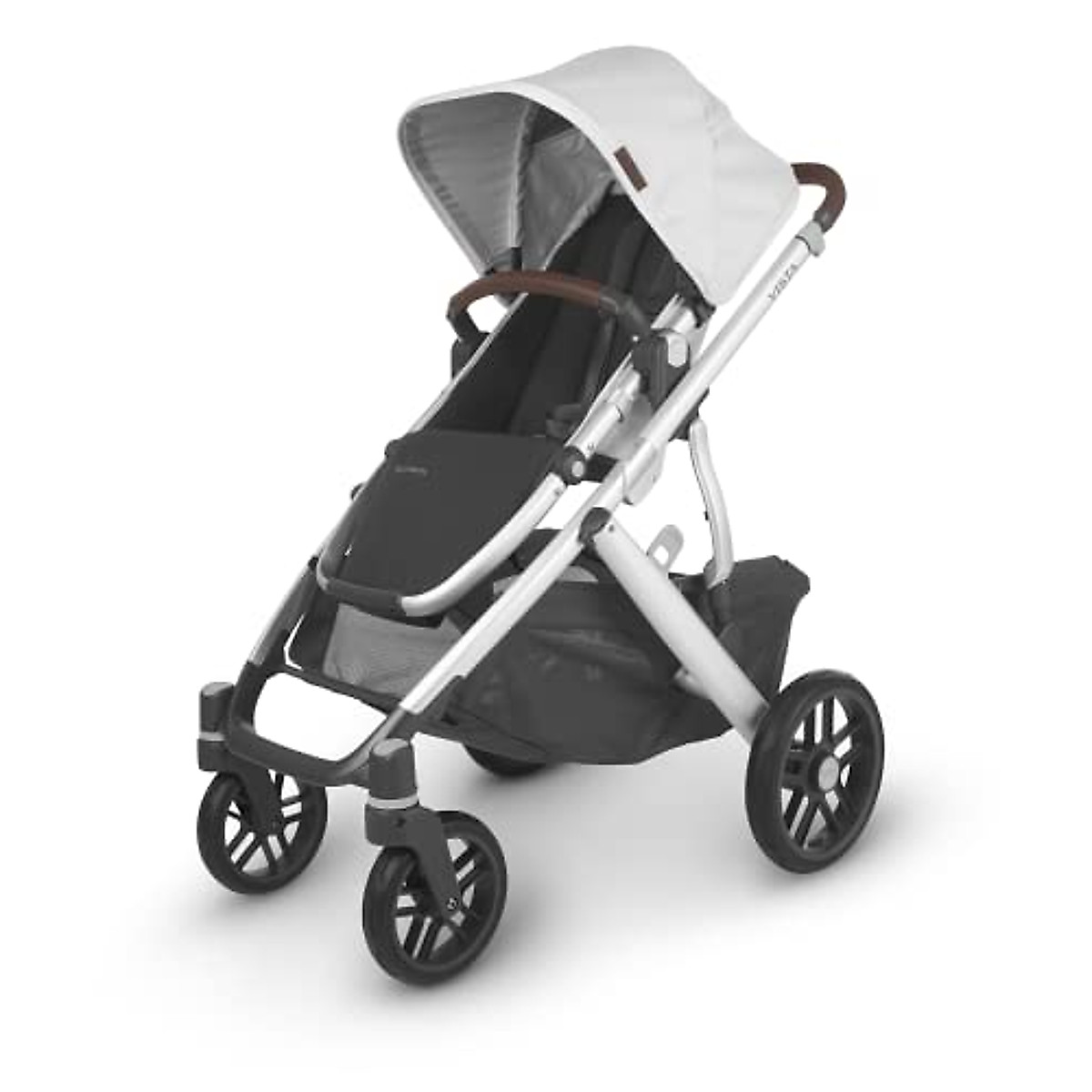 Vista V2 Stroller - Bryce (White Marl/Silver/Chestnut Leather) + MESA Infant Car Seat - Jake (Black)