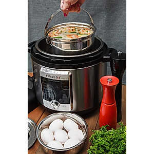 Hatrigo Multi-Purpose Bowl Stackable Steamer Insert Pans for Pot in Pot with Handle Lid, PIP Compatible with Instant Pot Accessories 6 qt 8 qt only, Ninja Foodi Instapot Accessory (7.5 in x 4.5 in)