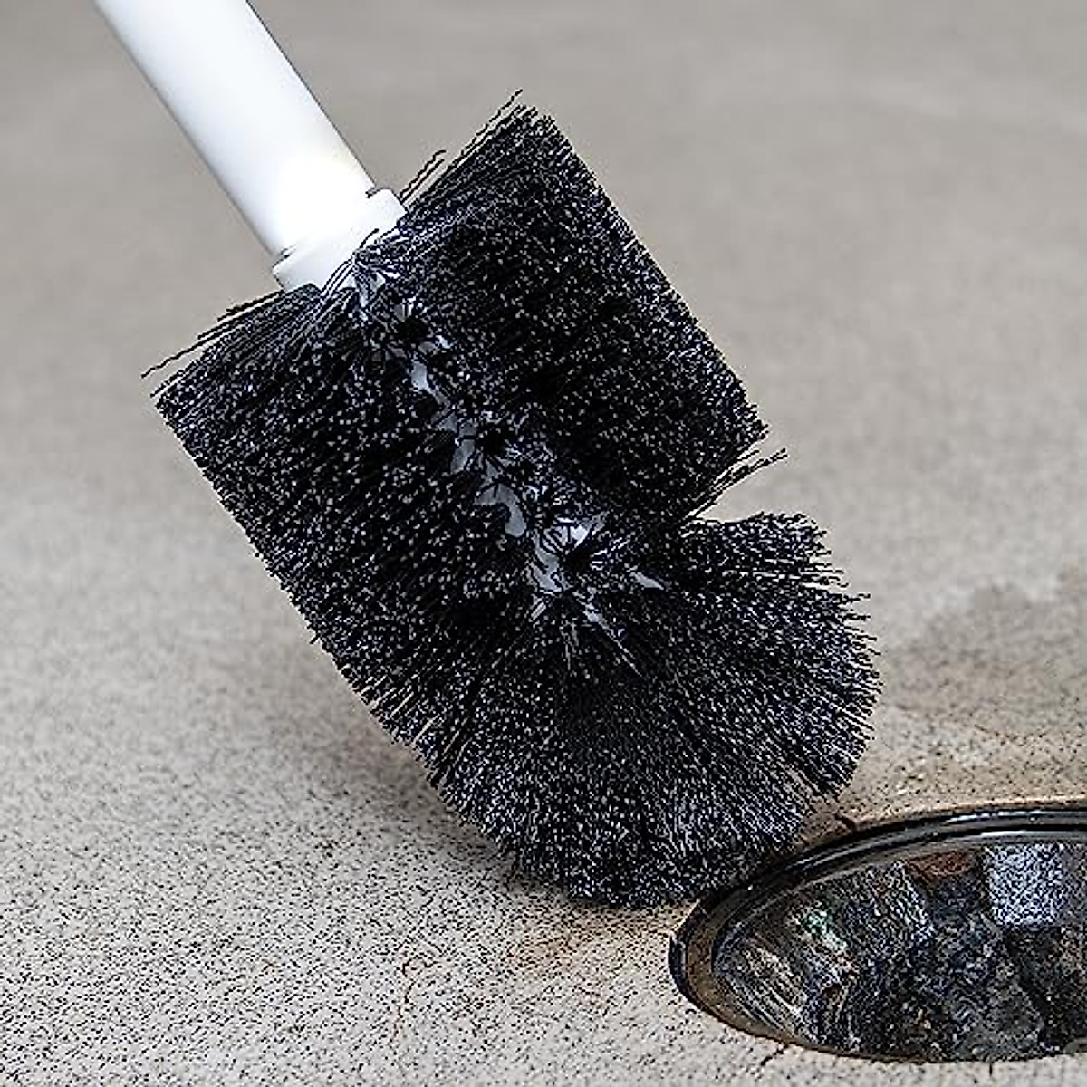 SPARTA Flo-Pac Floor Drain Brush Head Only, 4 Inch Diameter for Cleaning, Kitchen, Bathroom, And Janitorial Use, Plastic, 5.5 Inches, Black, (Case of 6)